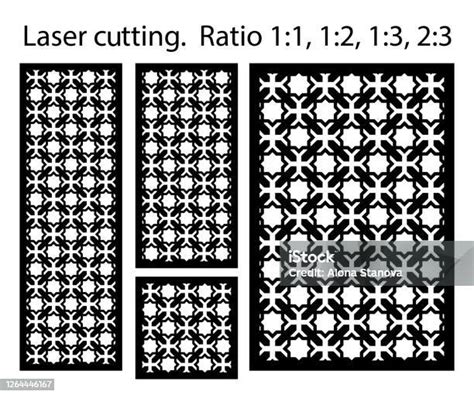 레이저 절단 벡터 패널 템플릿 Cnc 장식 패턴 잘리 디자인 인테리어 파티션 이슬람 아랍어 레이저 절단 패턴 0명에 대한 스톡 벡터 아트 및 기타 이미지 Istock