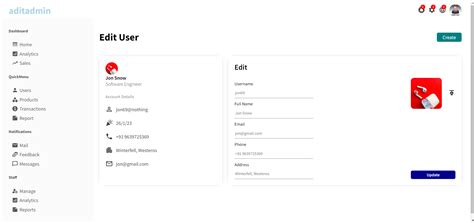 Github Adit26datadashboard Reactjs Admin Dashboard