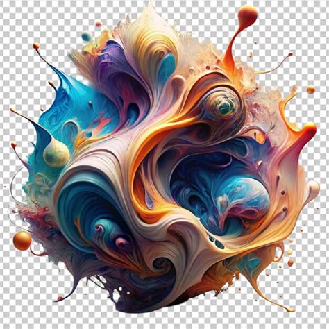 Ai Generated Abstract Art With Fluid Shapes Premium Ai Generated Psd
