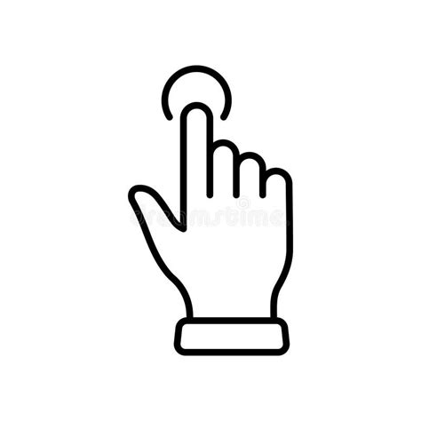 Computer Cursor Pointer Icon Set Hand With Finger Digital Mouse Click Line And Silhouette Sign