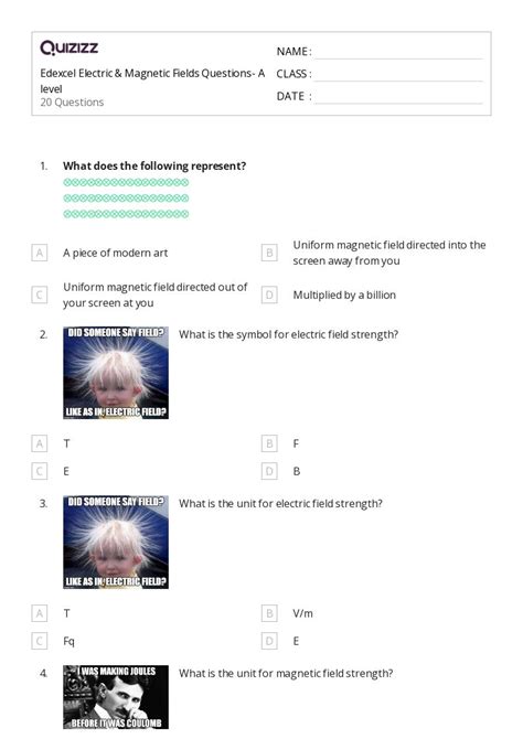 50 Magnetic Forces Magnetic Fields And Faradays Law Worksheets On Quizizz Free And Printable