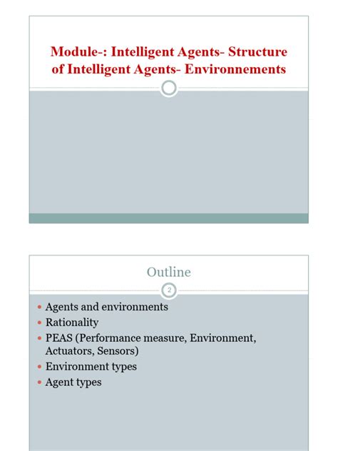 4 Module 1 Intelligent Agents Structure Of Intelligent Agents Environments 09 01 2024 Pdf