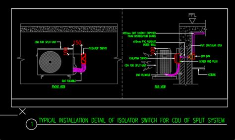 Typical Installation Detail Of Isolator Switch For Cdu Of Split System