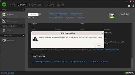 Failed To Create Any Gpu Devices Including An Attempt With Compatibility Mode On Linux Isaac