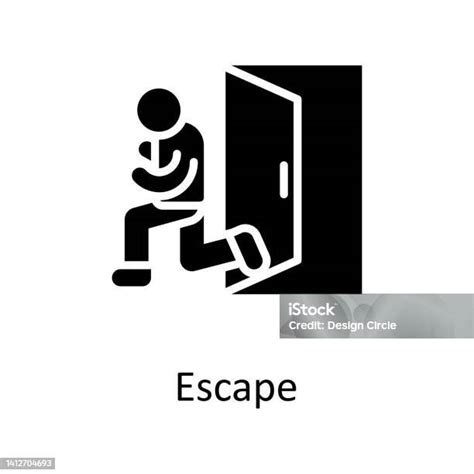 탈출 벡터 솔리드 아이콘 디자인 그림 흰색 배경 Eps 10 파일에 기타 기호 가정의 방에 대한 스톡 벡터 아트 및 기타 이미지 가정의 방 개념 거리 Istock