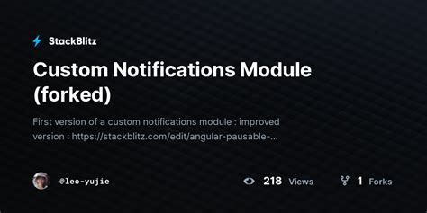 Custom Notifications Module Forked Stackblitz