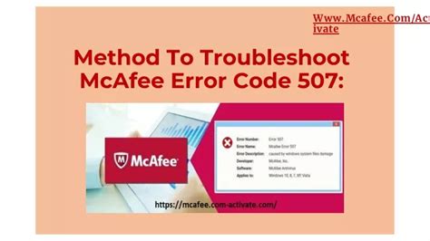 PPT Method To Troubleshoot McAfee Error Code 507 PowerPoint Presentation ID 10629114