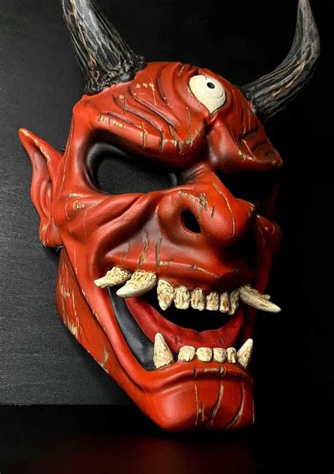 Red Oni Yokai Mask Japan Box