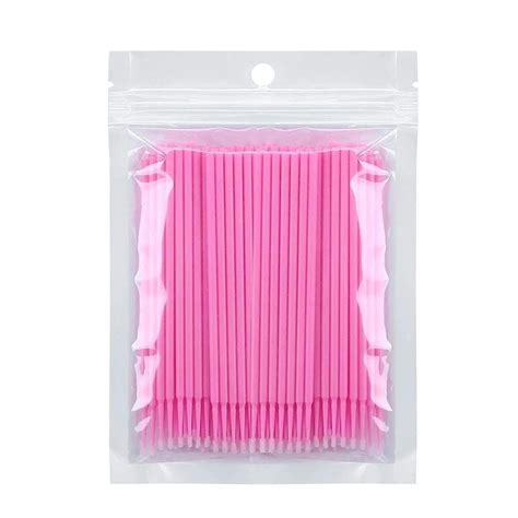 Disposable Microbrush Applicators For Teeth Whitening Pink 100 Pieces