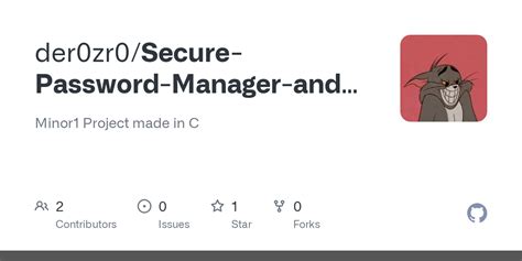 Github Der0zr0secure Password Manager And Generator Minor1 Project Made In C