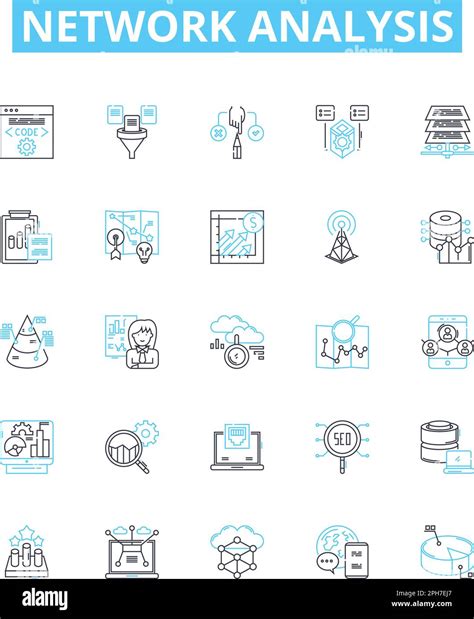 Network Analysis Vector Line Icons Set Network Analysis Topology Graph Structure