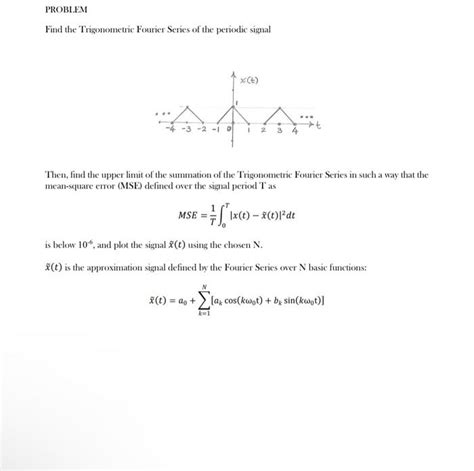 Solved Find The Trigonometric Fourier Series Of The Periodic Chegg