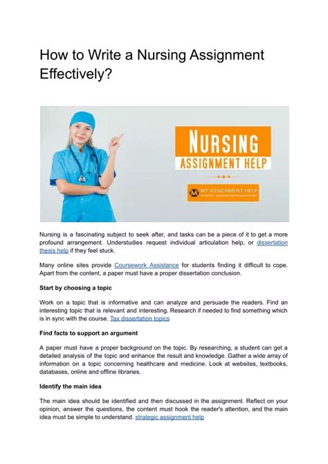 Ppt How To Write A Nursing Assignment Effectively Powerpoint Presentation Id 11209230
