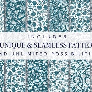 Procreate Seamless Pattern Brushes Damask Set Etsy