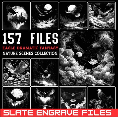 Slate Engraving Files Eagle Dramatic Fantasy Nature Scenes Collection