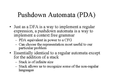 Pushdown Automata Pushdown Automata Pda Just As A