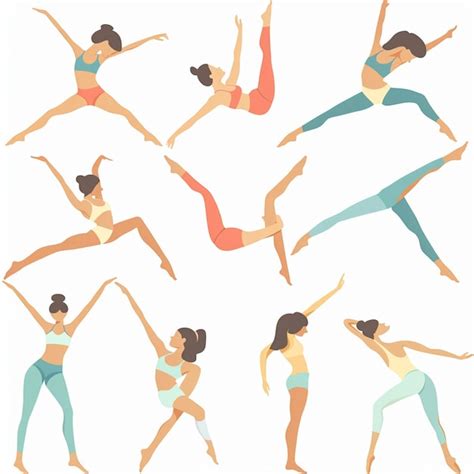Person Is Doing Gymnastics Vector Set Premium Ai Generated Vector