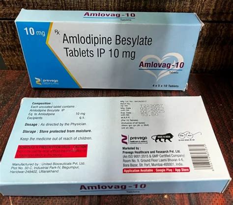 Amlodipine Besylate Tablets 10 Mg At ₹ 80 Strip In Surat Id