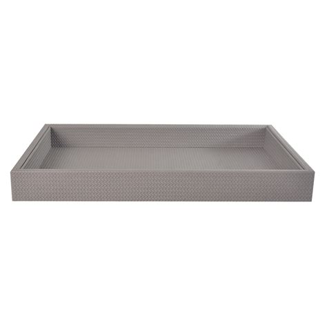 Bandeja Decorativa Mdf Revestimento Pu Cinza 47x474x30cm Florarte