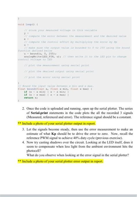 Solved Lab Experiment Implementing A Proportional Control Chegg