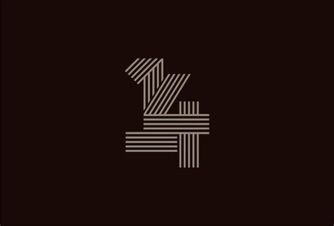 Premium Vector Abstract 14 Number Logo Gold 14 Number Monogram Line