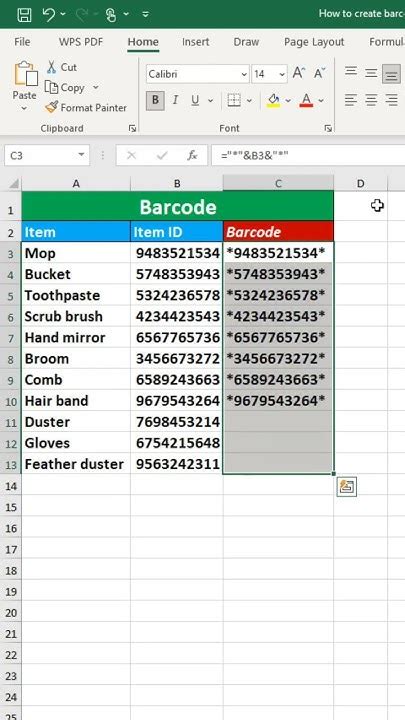Barcode In Excel Exceltips Exceltricks Exceltutorial Spreadsheet Youtube