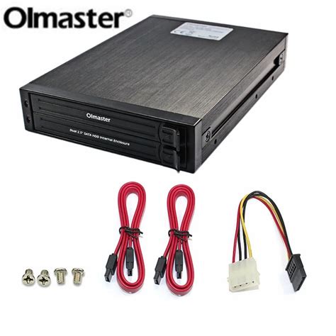 OImaster Dual 2 5 Inch SATA HDD Internal Enclosure Hard Drive Case Internal Mobile Rack 2 LED
