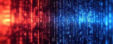 Vibrant Binary Data Streams Flow Stock Illustration Illustration Of