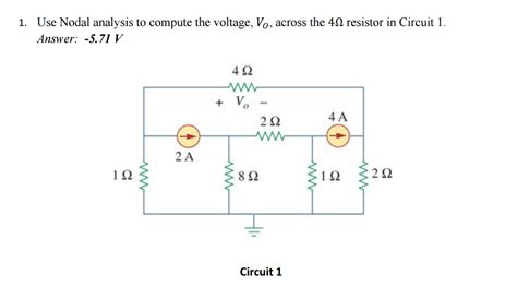 Solved Use Nodal Analysis To Compute The Voltage V0