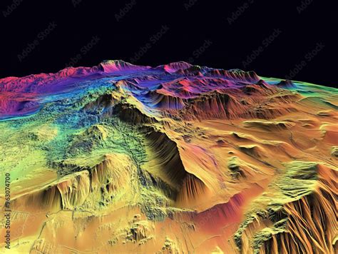 Technical Aerial Visual 3d Lidar Gis Aerial Map Satellite Scan Model Isolated Showing Khujand