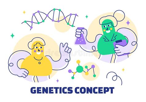 Genetics Vector Illustration Featuring Science With Dna Molecule