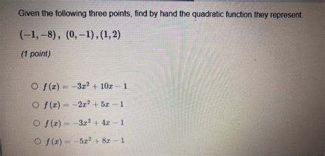 How To Find A Quadratic Equation Given 3 Points Tessshebaylo