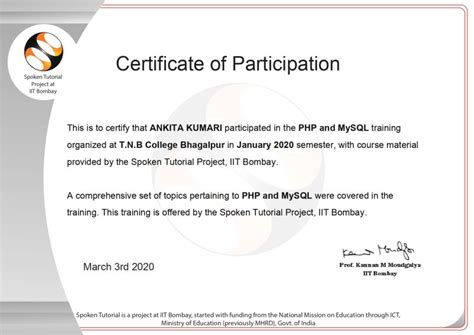 Ankita Kumari On Linkedin Php Mysql Bcajourney Spokentutorial