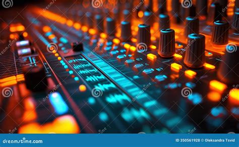 Sound Engineer Mixing Tracks On A Digital Console In A Modern Recording