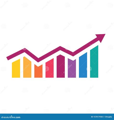 Colorful Growing Bar Graph Icon Stock Vector Illustration Of Prognose Investment 157017930