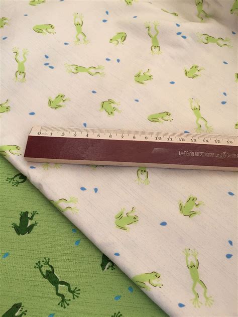 Frog Pattern Cotton Fabric Soft Thin Cotton Fabric Sewing Etsy Uk