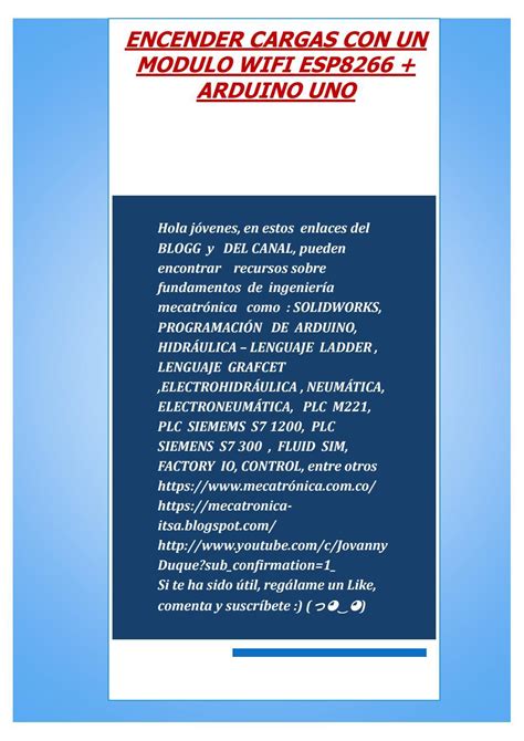 proyecto a rduino encender cargas con un modulo wifi esp8266 arduino uno by ingenierÍa j