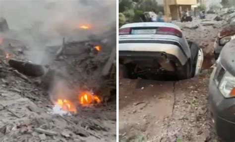 شاهد حجم الدمار جراء القصف الإسرائيلي العنيف لمقر حسن نصر الله في
