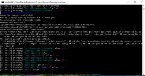 Android Crosswalk Plugin Not Installing Stack Overflow