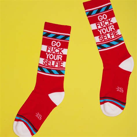Go Fuck Your Selfie Gym Crew Socks Gumball Poodle