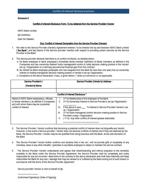 Vendor Declaration On Letterhead Pdf Conflict Of Interest Civil Law Legal System