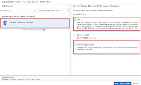 use free tier to create a service instance for document information extraction sap tutorials