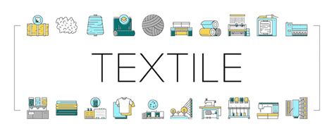 Premium Vector Textile Production Collection Icons Set Vector