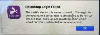 Splashtop Login Failed Error Message When Connecting From A Macbook Splashtop Business Support