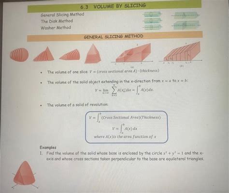 Solved General Slicing Method The Volume Of One Slice V