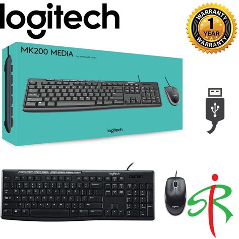 Logitech Mk200 Media Combo Wired Keyboard Mouse 920 002693 Shopee Malaysia