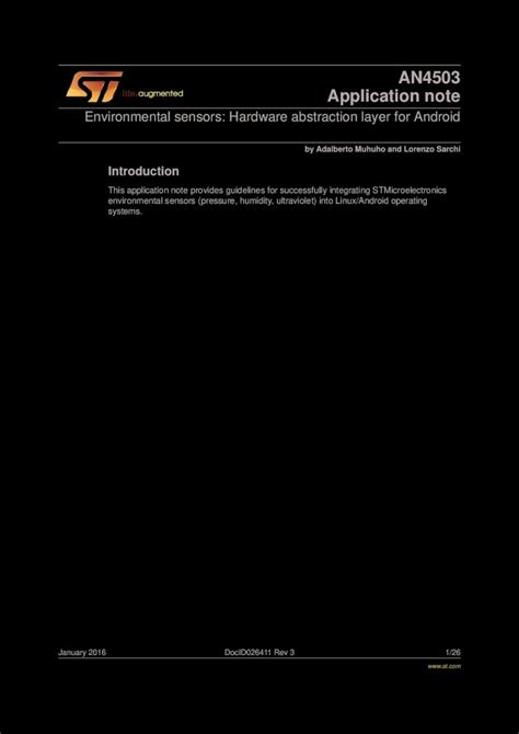 Pdf An4503 Application Note Stmicroelectronics Finally The Building And Installation Of