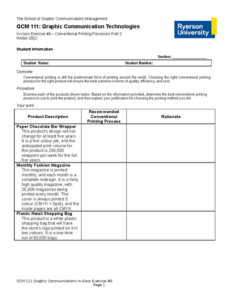 Gcm111 In Class Assignment8 W22 Gcm 111 Toronto Met Studocu