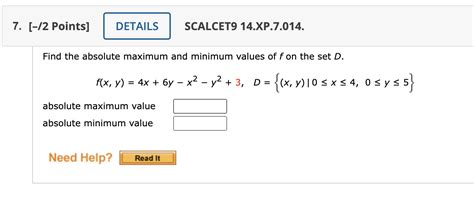 Solved F X Y 4x 6y − X2 − Y2 3 D X Y 0 ≤ X ≤