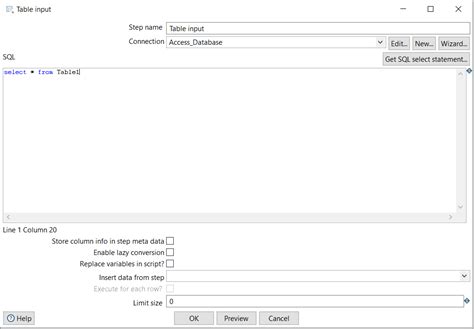 Select Query Using Access Database In Pentaho It Talkers